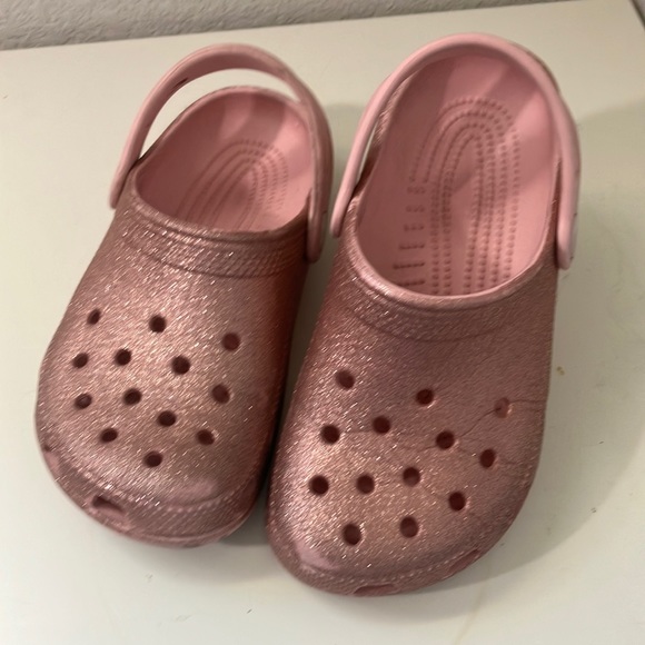 CROCS | Shoes | Pink Sparkling W3 Or J2 8 Size Croc Shoes | Poshmark